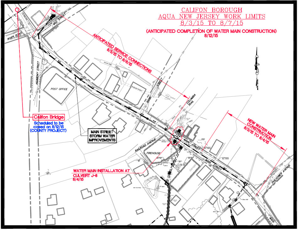 Aqua NJ Work Limits for August 3 to August 7 – Califon, New Jersey